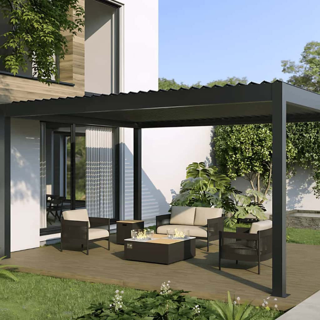 Bon Pergola Woodbury Outdoor Fire Pit Patio Set