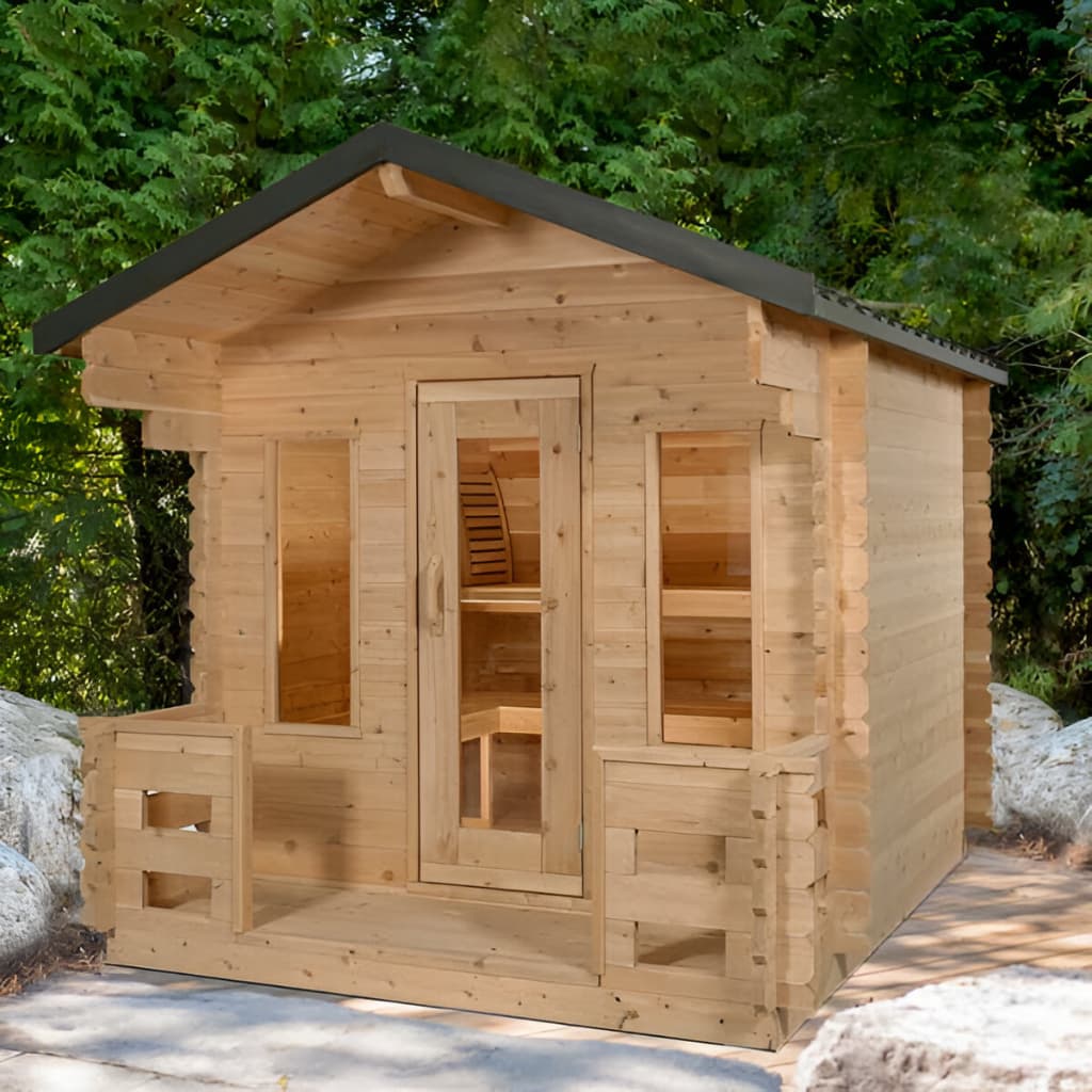 Canadian Timber Georgian Cabin Sauna with Porch | Dundalk