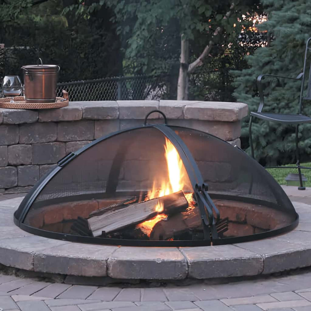 Fire Pit Screen with Hinged Round in Stainless Steel | Master Flame
