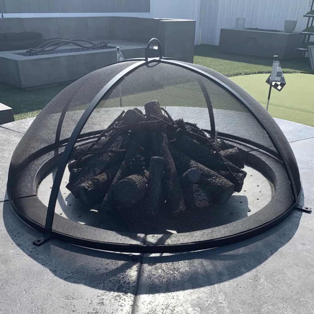 Fire Pit Screen with Lift Off Dome in Stainless Steel | Master Flame