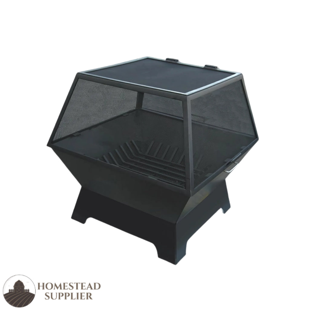 36" X 30" Rectangle Fire Pit with Grate Carbon Steel and Stainless ...