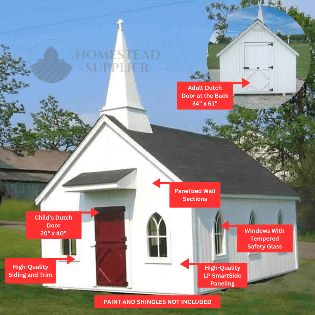 Little Cottage Chapel Playhouse Kit | Little Cottage Co.
