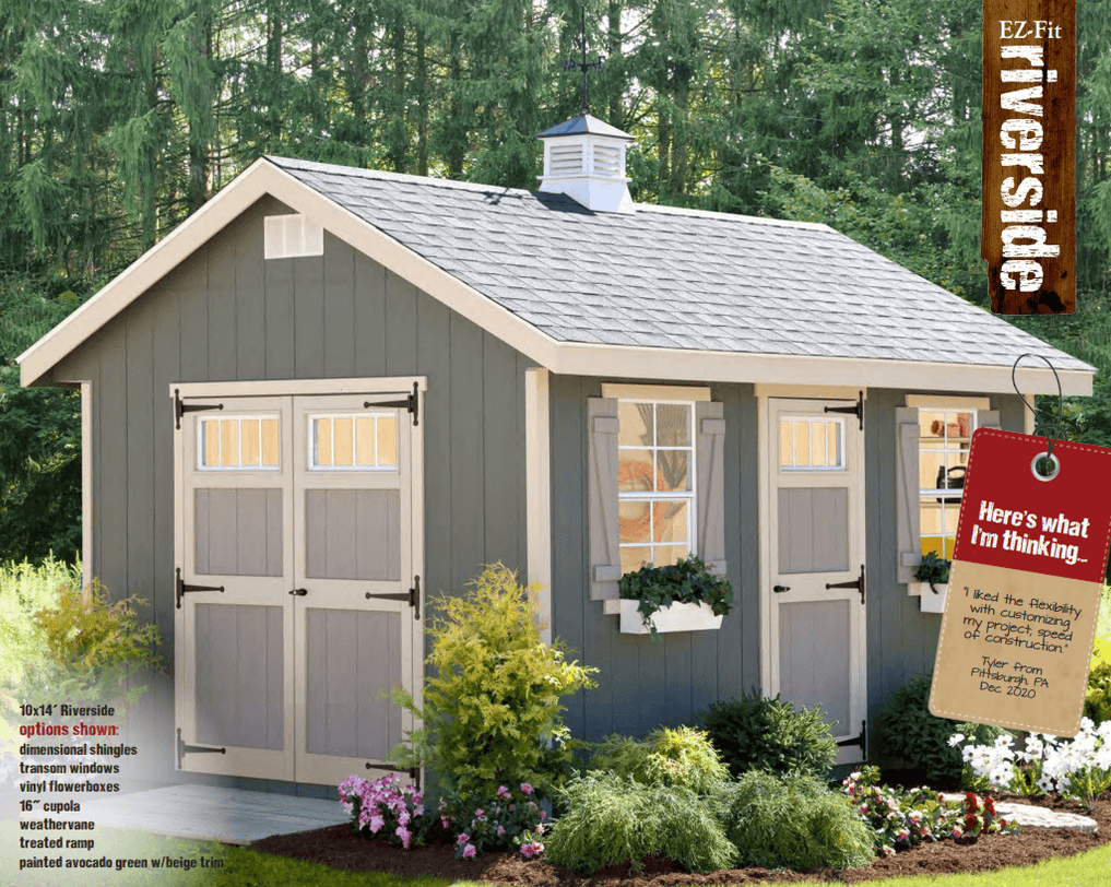 Amish Made Ez Fit Riverside Shed Kit Shed House Plans Shed Cabin Shed Building Plans Diy Shed