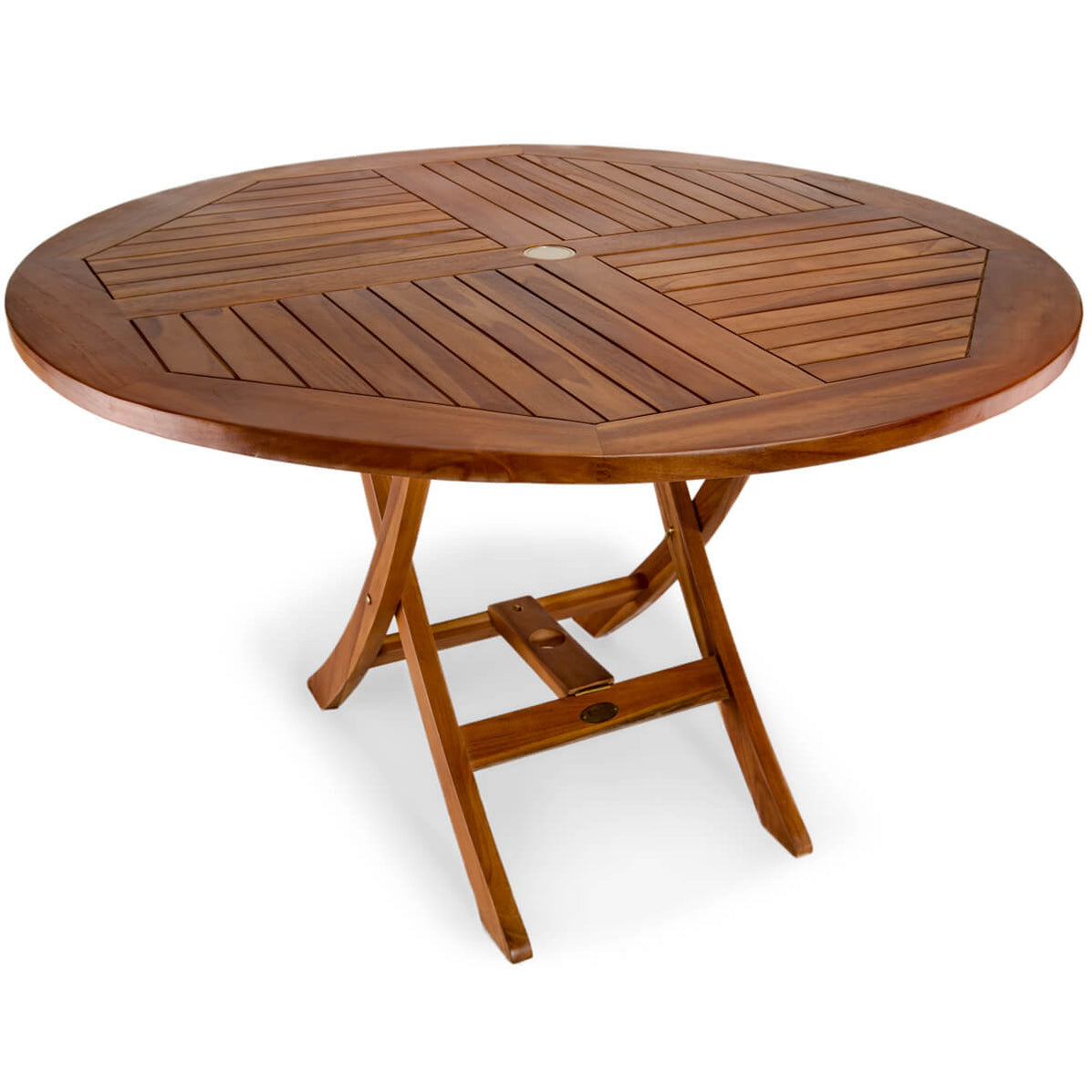 4-ft Teak Round Folding Table | Homestead CedarWorks